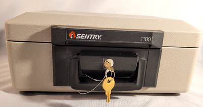 Sentry 1100 Portable Fire Safe Security Box Chest Lockbox With Handle ...