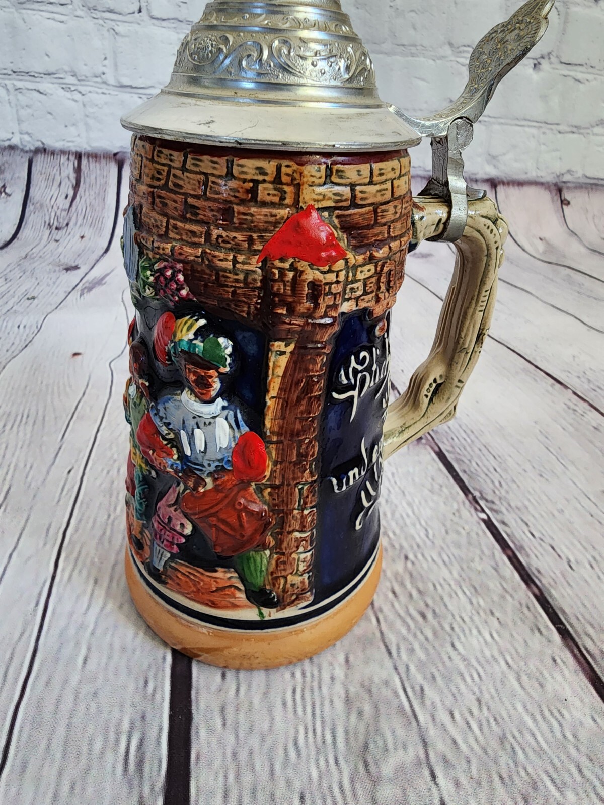 Vintage Made in Germany Collectable German Beer Stein Pewter Lid DBGM ...