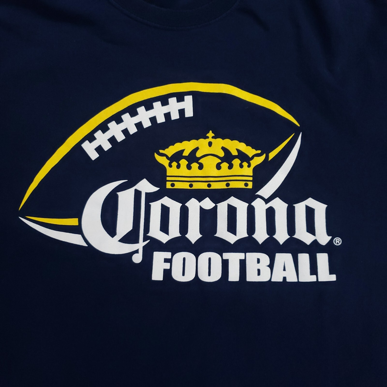 Corona Football T-Shirt Mens XL Blue Short Sleeve Crew Neck | eBay