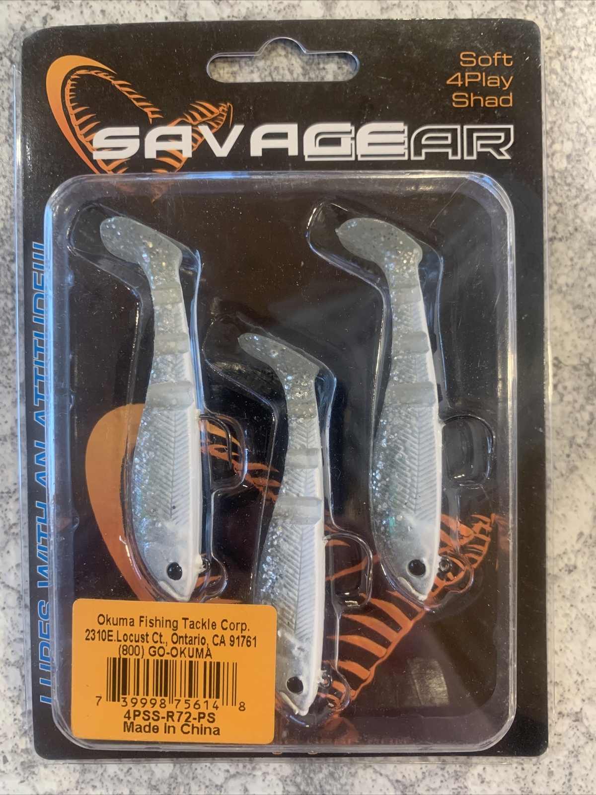Savage Gear Soft 4 Play Shad 3” Paddletail Swimbait Pearl Silver | eBay