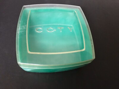 “Vtg COTY EMERAUDE SQUARE Dusting Powder Box Turquoise | eBay