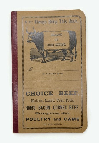 Vintage Butcher Advertising Notepad Book Choice Beef Hams, Bacon ...