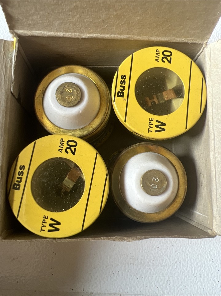 Buss Fuses W20 Qty in Box-4 Fast Acting Edison Base Fuses | eBay