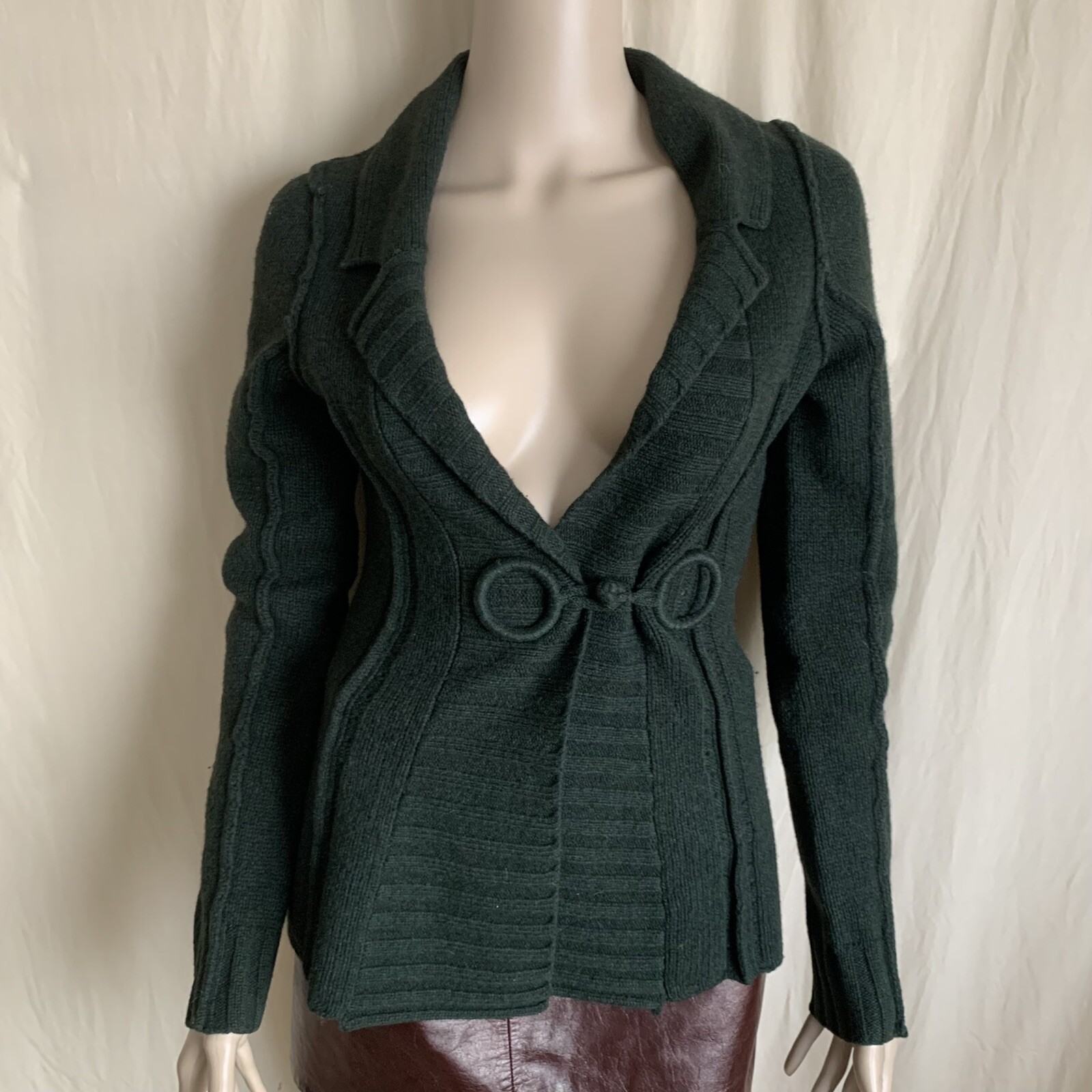 vintage 90s 1990s charlie & robin evergreen wool card… - Gem