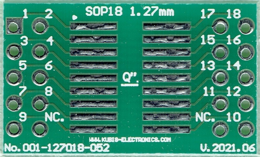 SO18, SOP18, SOIC18, SOM18, SOX18, PG-DSO-18 1.27mm(0.05") to 2 x ...