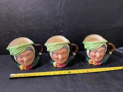 Sairey Gamp Old Woman Toby Mug Pitcher Royal Doulton tankard lot of 3 ...