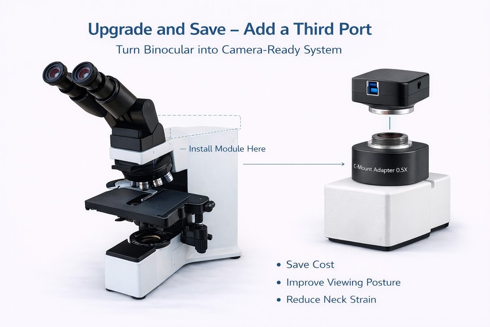 C-Mount Camera Port Adapter Module for Olympus BX Binocular Microscope ...
