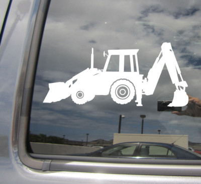 Backhoe Loader Heavy Equipment Construction Car Window Vinyl Decal ...