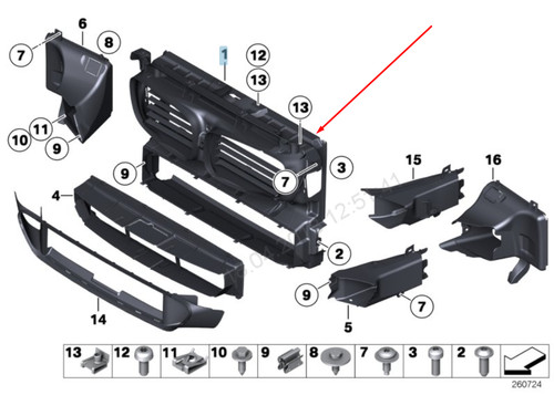 NEW BMW 5 GT F07 FRONT RADIATOR AIR DUCT 51747200765 7200765 2015 OEM ...