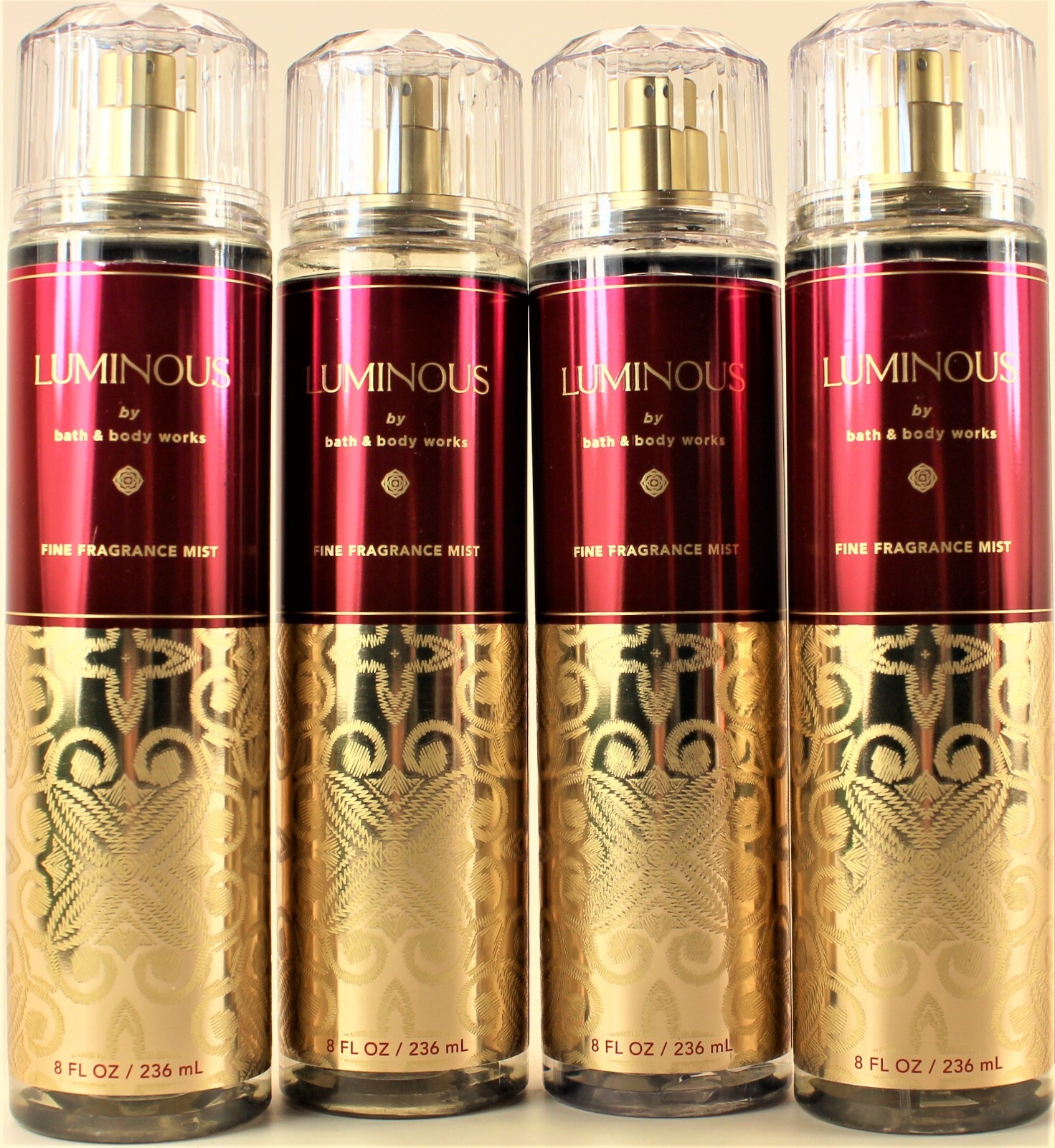 QTY 4 - Bath & Body Works LUMINOUS Fine Fragrance Body Mist Spray 8 Oz ...