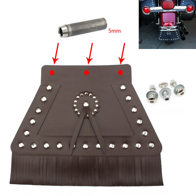 PU Leather Motorcycle Rear Fender Mud Flap Mudguard Cover with Fringe ...