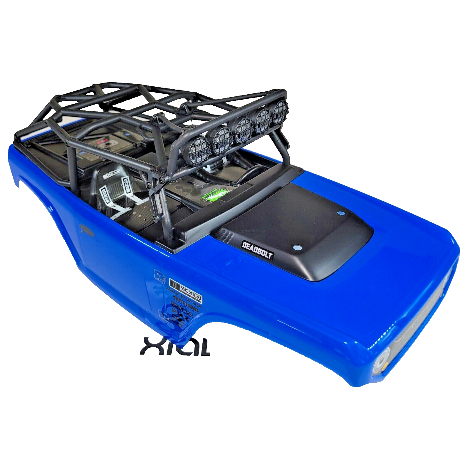 Axial SCX10 ii Deadbolt Painted Blue Body with Roll Cage Light Bar ...