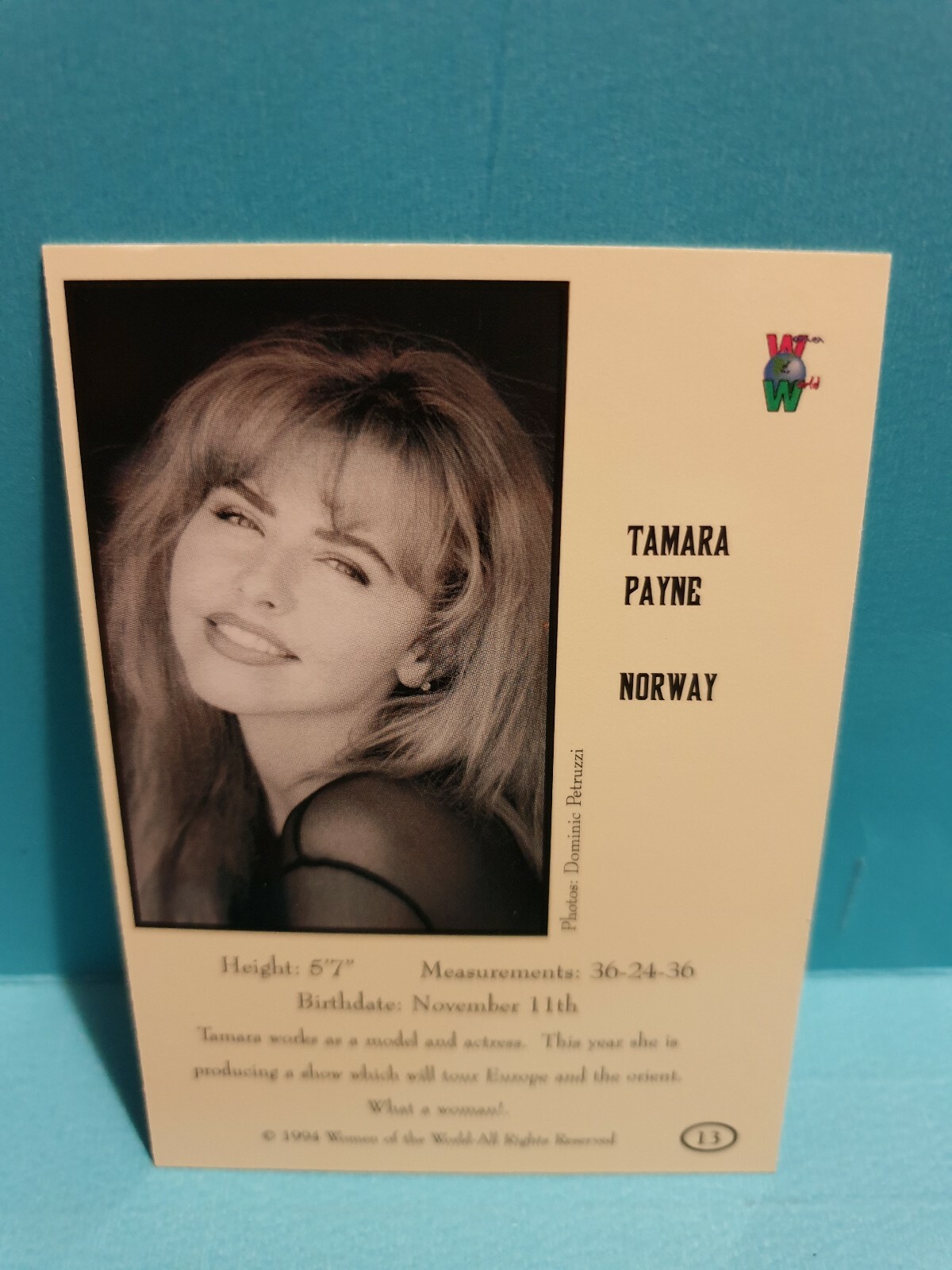 1994 Women of The World 🏆TAMARA PAYNE #13 Trading Card 🏆FREE POST ...