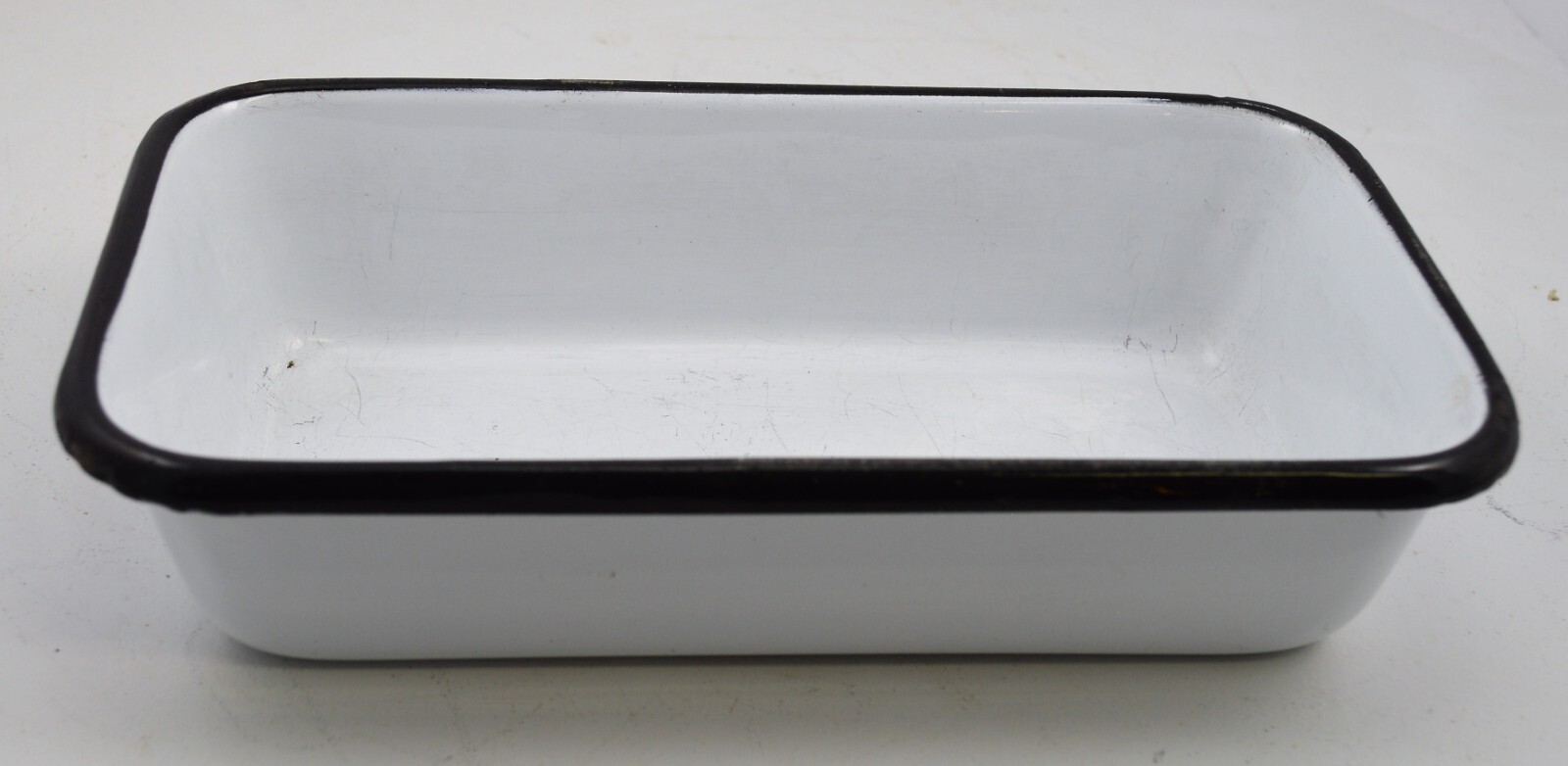 Vintage 12" White Enamelware Roasting Pan with Lid with 5"x9"x2" baking ...