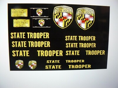 Maryland State Police Patrol Car Decals 1:18 | eBay
