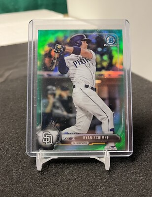 Ryan Schimpf 2017 Bowman Chrome 74 San Diego Padres green refractor 80/ ...