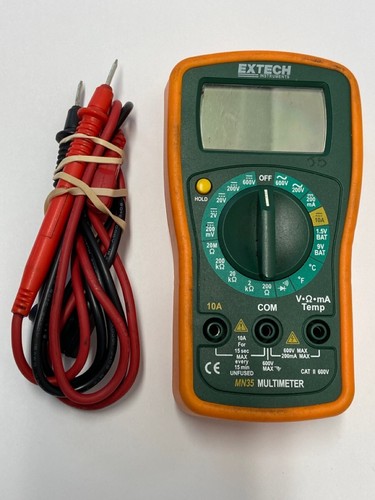 Extech MN35 8 Function Compact Manual Ranging Digital Mini MultiMete ...