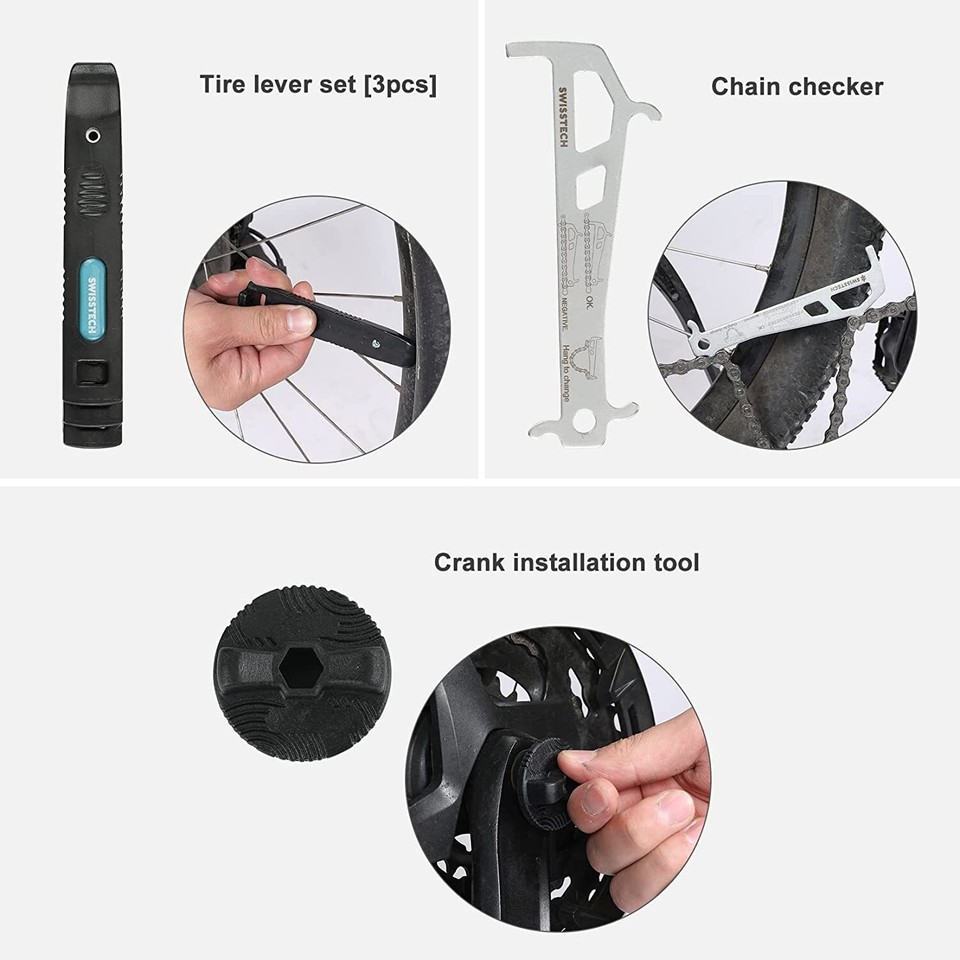 Swiss Tech Bicycle Repair Tool Kit 30 Pcs Professional Maintenance Tool ...