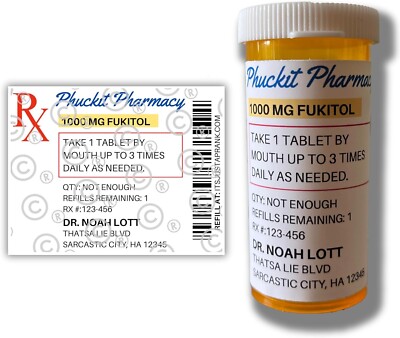 Funny Joke Fukitol Prank Pill Bottle Gag Novelty Gift | eBay