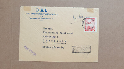 POLAND Stamps - Recorded AirMail Letter to Sweden #A1770 | eBay UK