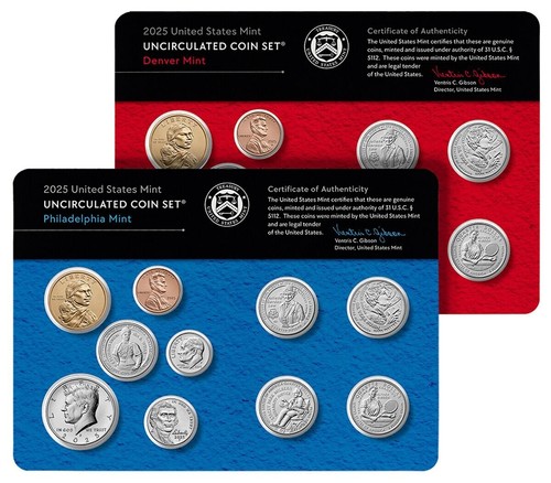 2025 US Uncirculated Mint set Philadelphia+Denver Mint 20 coins PRESALE ...