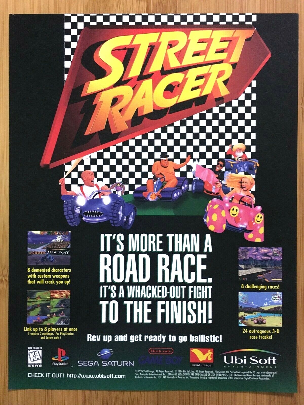 Street Racer PS1 Sega Saturn 1996 Vintage Game Print Ad/Poster Official ...