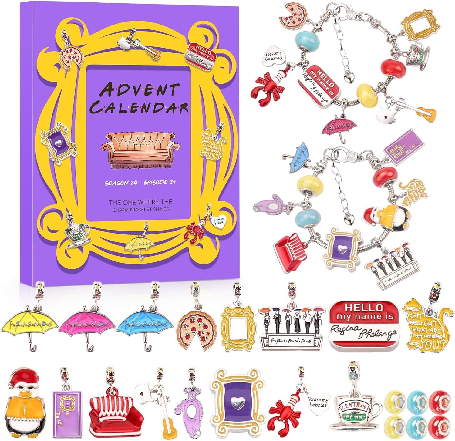 Advent Calendar 2024-24 Days of FRIENDS Charm Bracelet Kit - TV Show ...
