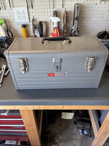 Vintage Sears Craftsman 18" Metal Tool Box Tool Chest Toolbox W/ Tray ...