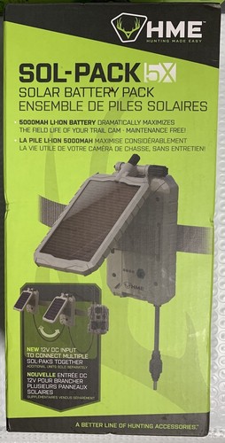 HME Hunting Made Easy 5,000 MAH Lithium-Ion battery Solar Power Panel ...
