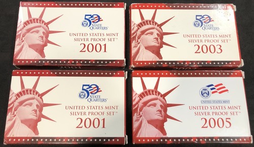 4 - 2001, 2001, 2003, 2005 US Mint SILVER Proof 4 Sets - Gov Packaging + COA’s | eBay