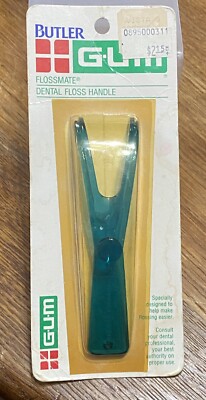Butler Gum Flossmate Handle For Dental Floss Blue Green New Old Stock ...