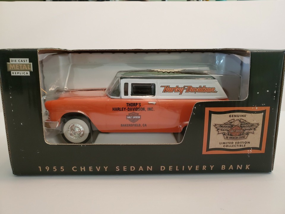 Harley Davidson Collectible Coin Bank 1:25 scale 1955 Chevy Sedan ...