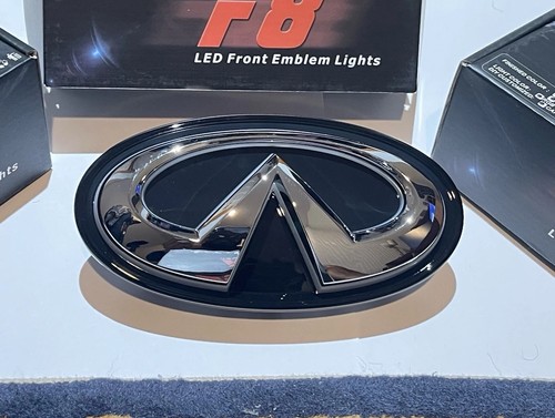 FOR 2018-2024 INFINITI Q50 WHITE LED BADGE EMBLEM Chrome | eBay