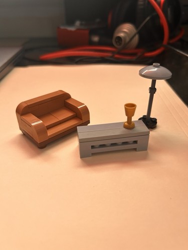 Lego Couch Sofa And Table With Lamp Furniture Custom Mini Build | eBay