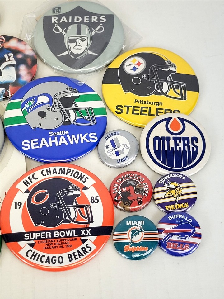 Lot Of 21 NFL Teams (Cowboys,Chargers,Lions,Seahawks,Jets) Pinback ...