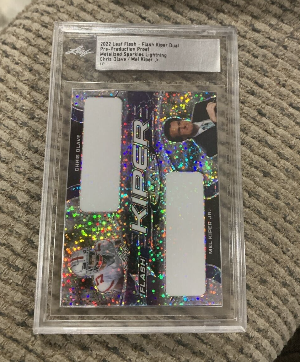 2022 LEAF FLASH Pre Production 1/1 CHRIS OLAVE Mel Kiper JR. RC ...