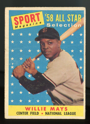 1958 Topps All Star Collection Sport Magazine Willie Mays #486 RAW ...