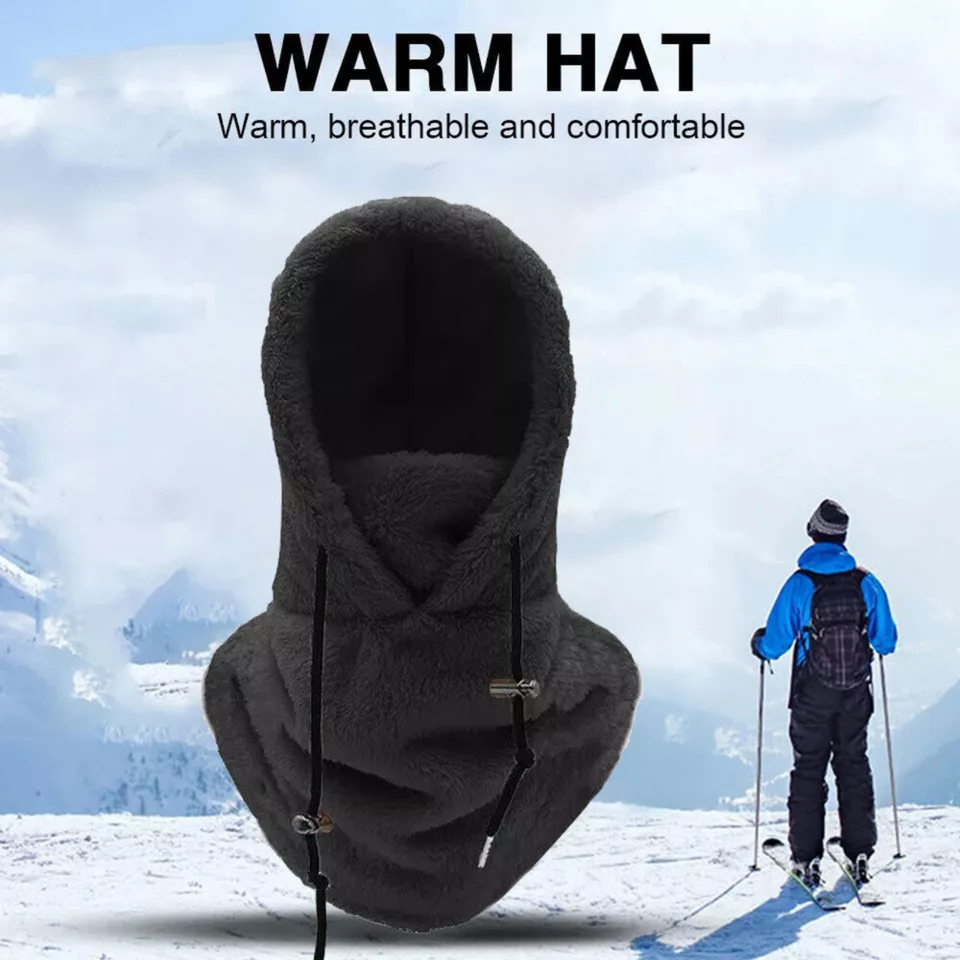 Winter Thermal Fleece Balaclava Scarf Ski Face Mask Neck Warmer Snood ...