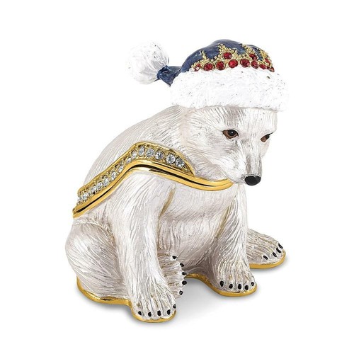 Jere Luxury Giftware, Bejeweled NOELLE Cuddly Polar Bear Cub Trinket ...