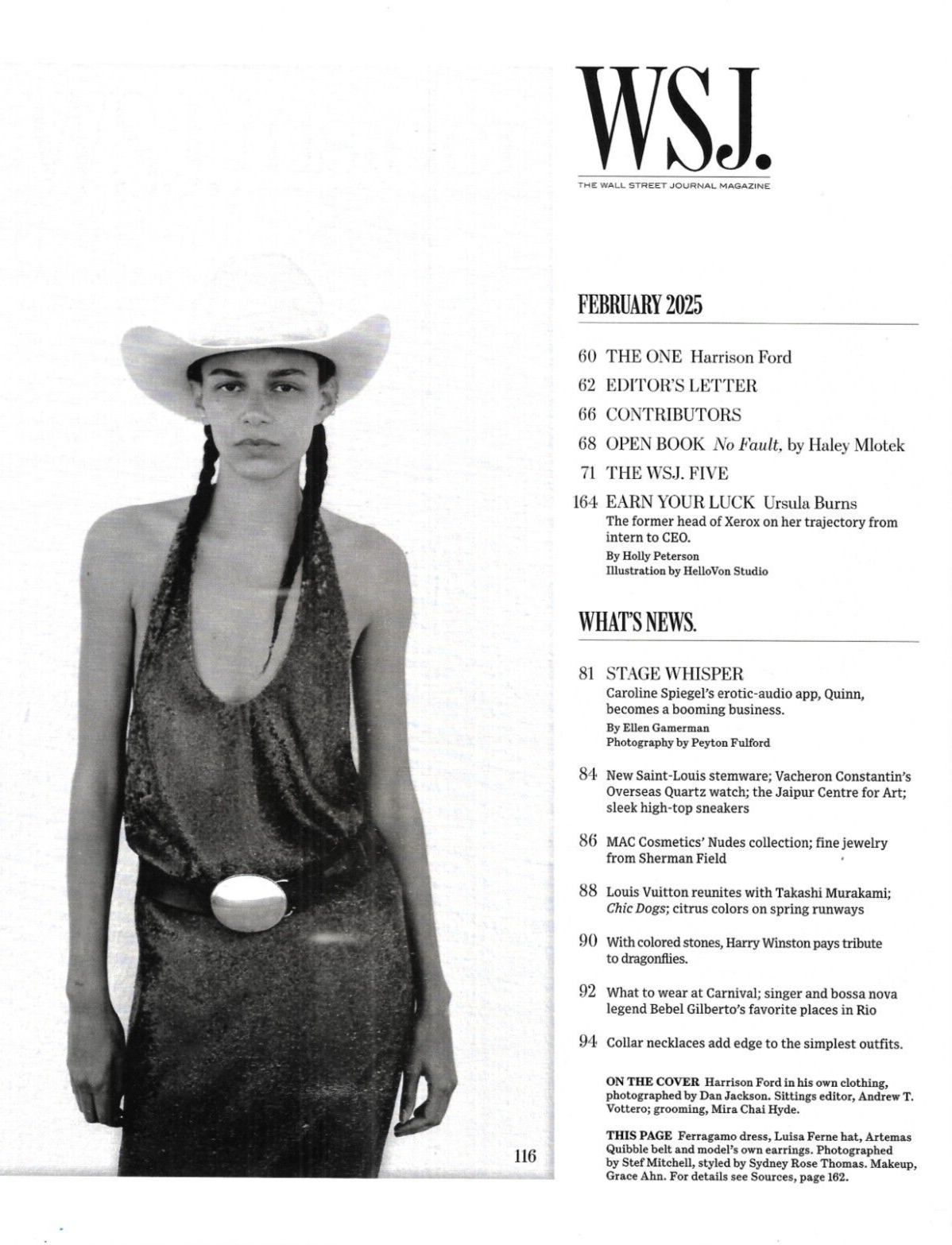 Wall Street Journal Magazine Harrison Ford Lise Davidsen Fashion ...