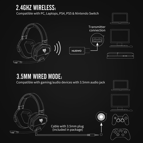 2.4G Wireless Gaming Headset 3.5mm Wired Sport Earphone BT Headset Noise | eBay UK