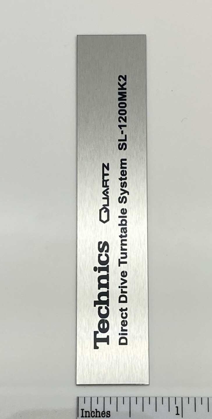 Technics SL-1200MK2 Turntable Replacement Badge Custom Made Silver ...