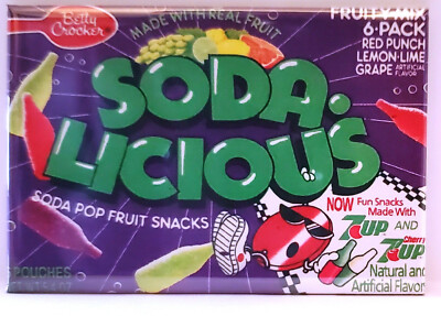 Soda Licious MAGNET 2" x 3" Refrigerator Locker Vintage Retro Ad 80s ...