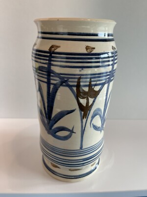 Vtg Jamestown Pottery Vase Vessel Crock Cobalt Blue Eclectic Asian ...