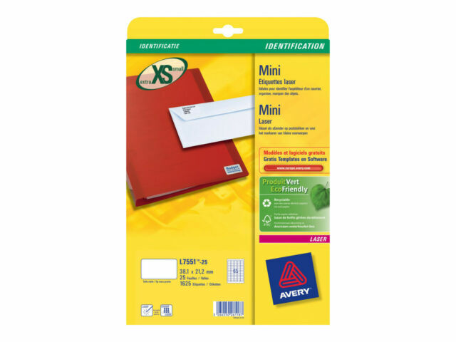 Avl7551 Avery Laser Labels Mini Address Clear Pk25 L7551 for sale ...
