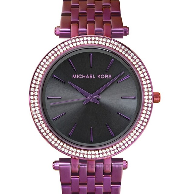 Michael Kors MK3554 Darci 39mm Women's Crystal Purple Stainless Steel ...