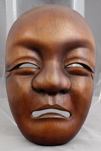 Old Japanese Mingei Folk Art Hand Carved Wood Noh Theater Mask | eBay