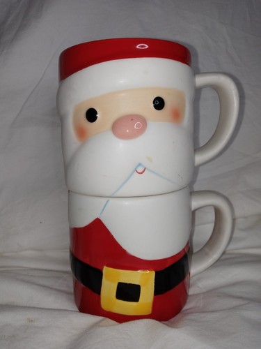 Hallmark Stackable Santa Mugs 2 Piece | eBay