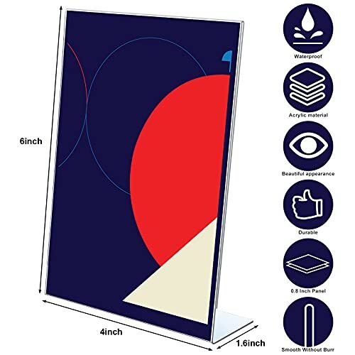Clear Slanted Sign Holders 4 x 6 Inch Acrylic Slanted Stand Holder ...