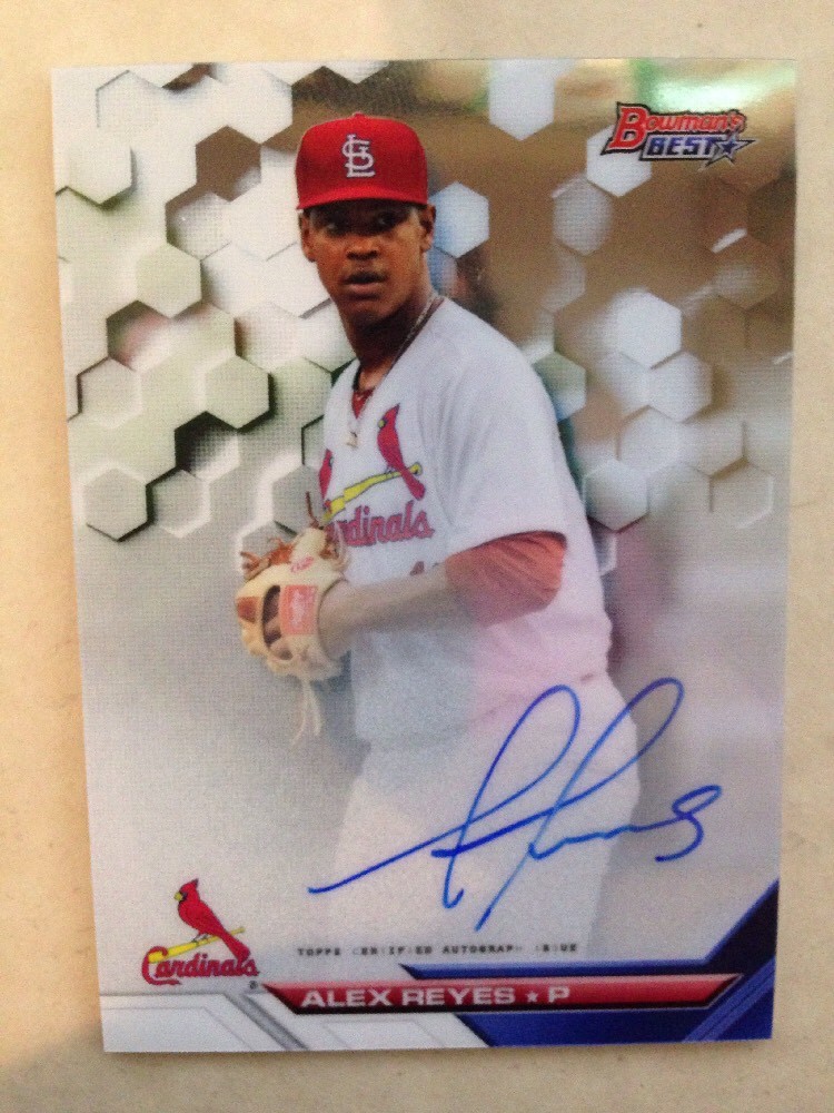 ALEX REYES 2016 BOWMAN'S BEST AUTOGRAPH ON CARD AUTO B16-AR St Louis ...